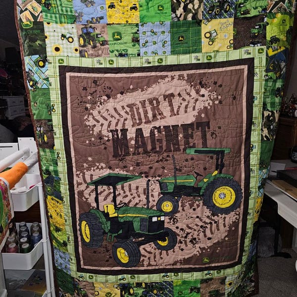 John Deere Tractor Fabric Panel 30"x43", Green Tractor, Farm Tractor ...