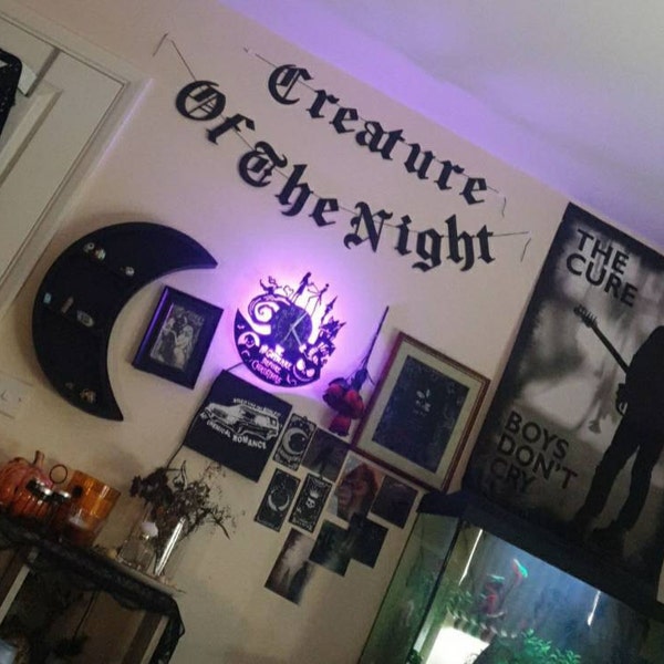 Creature of the Night Old English Goth Banner, Gothic Blackletter ...