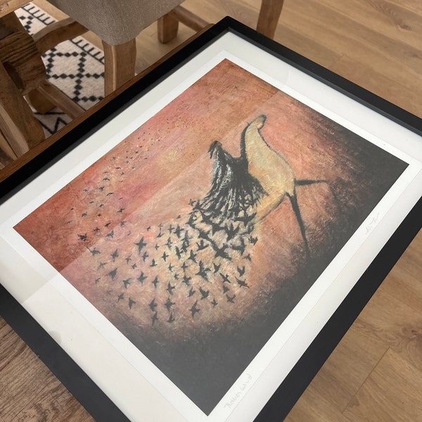 Raven Wind Art Print Crows With Powerful Woman Shaman Rider Equestrian ...