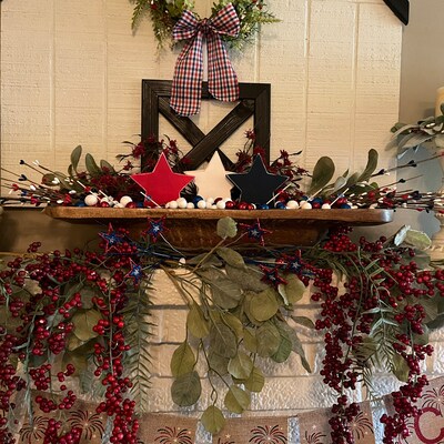 Spindle Flags American Flag Patriotic Decor Vintage - Etsy