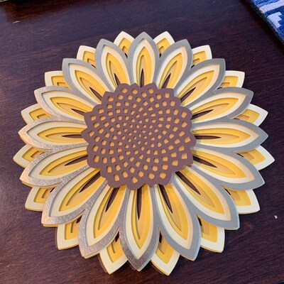 Sunflower SVG, Shadow Box Svg, Mandala SVG, Glowforge Svg, Laser Cut ...