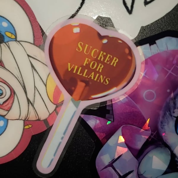 Sucker for Villains Lollipop Heart Clear Matte Sticker | Bookish Merch ...