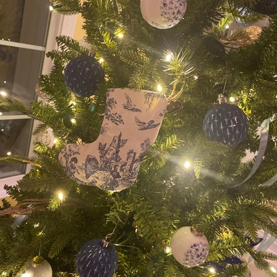 Lot 2: Red and Cream Toile Christmas Tree Ornaments - Etsy