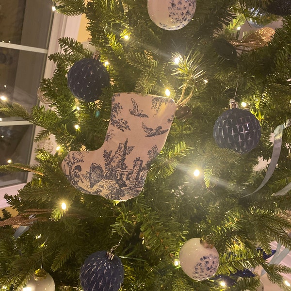 Black and Cream Toile Christmas Tree Ornaments - Etsy