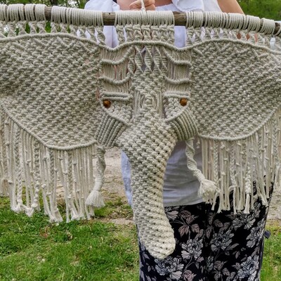 Macrame Pattern I BABAR I Macrame Elephant, Animal Macrame Pattern ...