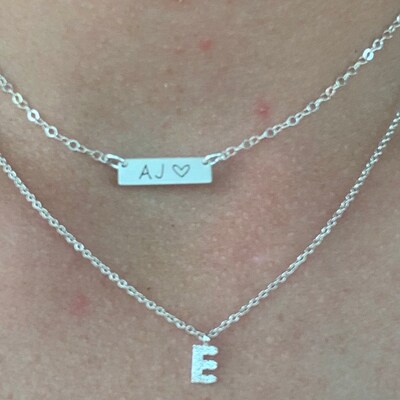 Engraved Mini Bar Necklace, Personalized Necklace in Gold, Silver, Rose ...