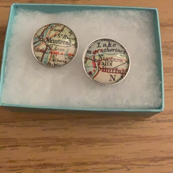 Map Cufflinks Custom Vintage Maps. Select Two Locations. Anywhere in ...