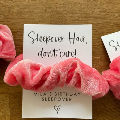Personalized Sleepover Hair Dont Care Scrunchie, Sleepover Party Bag ...