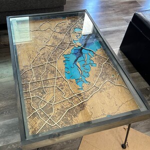 World Map Coffee Table With Ocean Bathymetric Layers - Etsy