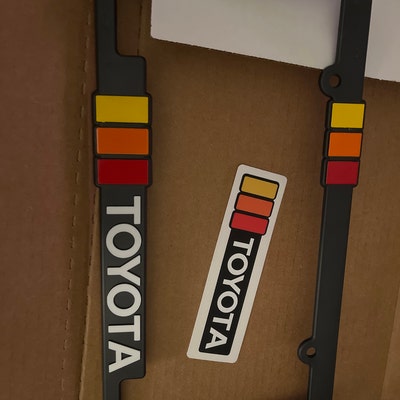 Vintage-toyota-retro-style-license-plate-frame-trd-offroad-tacoma-fj ...