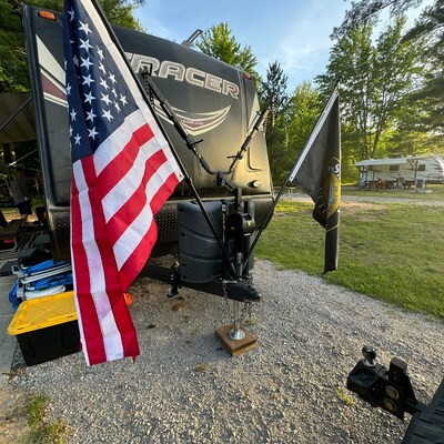 Camper Double Flag Pole Mount RV Flag Holder - Etsy
