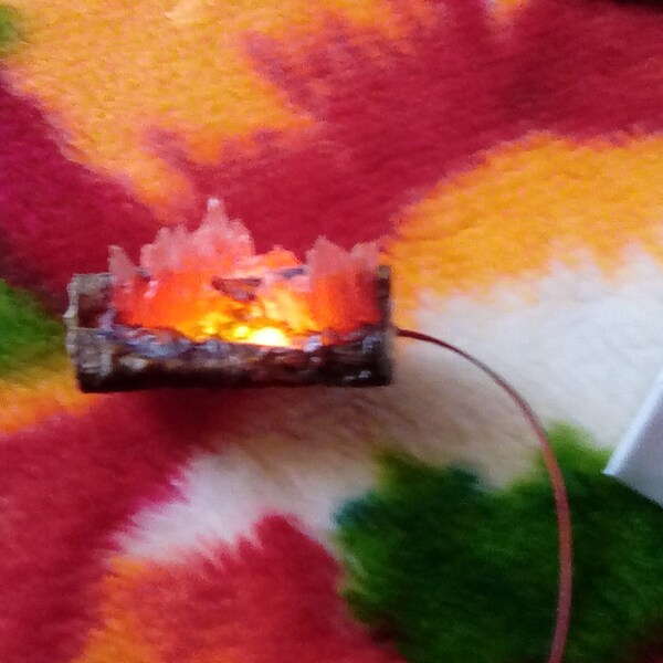 Miniature Battery Operated Flickering Fireplace or Camping Fire Logs ...