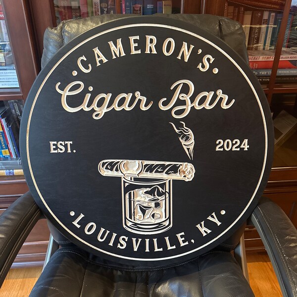 Cigar Bar Sign, Bar Sign, Cigar Lounge, Personalized Signs, Custom Sign ...
