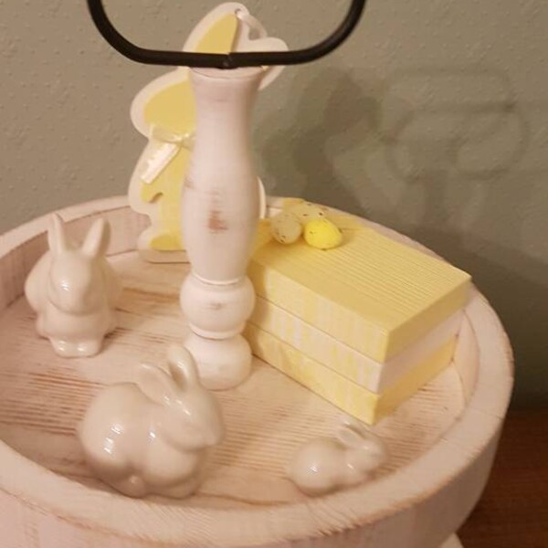 Custom Family Mini Book Stack Personalised White Tiered Tray Decor ...