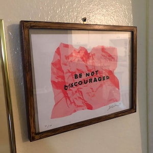 Be Not Discouraged Risograph Illustration Art Print UV Ink - Etsy