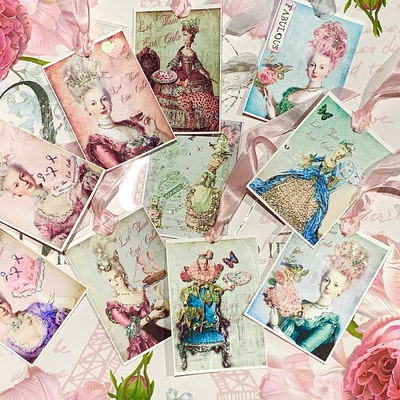 VOILA Vintage BALLERINA Folded Note Cards Keepsake Cards Mixed Media ...