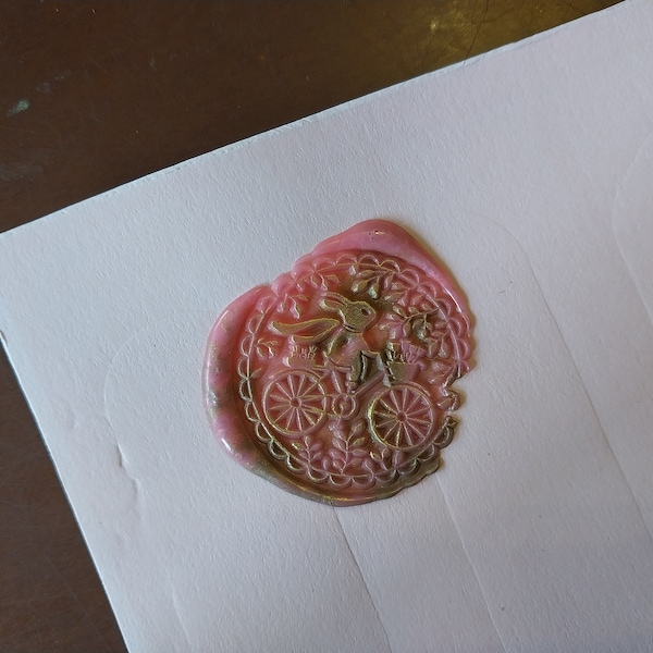Rabbit Wax Seal Stamp Kit, Garden Bike Bunny Wax Seal Kit, Envelope ...