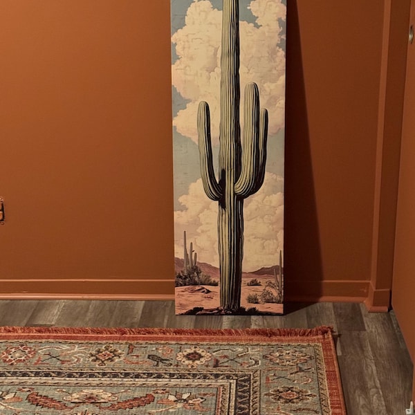 Saguaro Cactus Canvas Wall Art Southwestern Decor Arizona Cactus Art ...