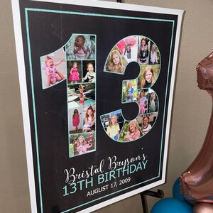 13th Birthday Photo Collage 13th Birthday Girl Decorations - Etsy
