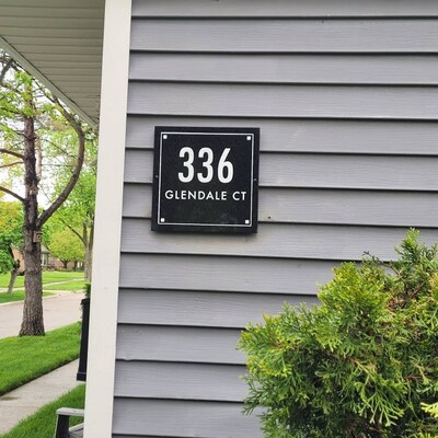 Stone Address Plaque With Engraved Numbers. Address Sign Made From ...