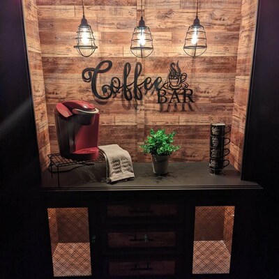 Coffee Bar Script Metal Sign Home Coffee Area Wall Décor Steel Script ...