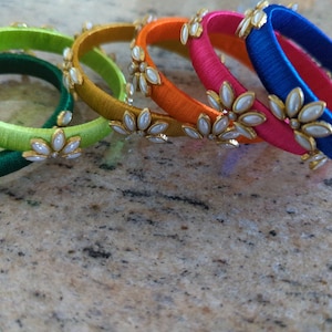 Silk Thread Indian Bangles Set - Etsy