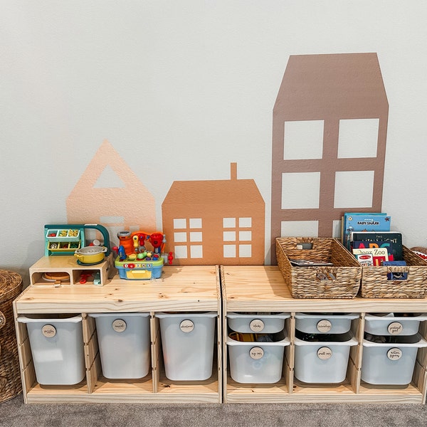 Big House Wall Decal, Large Home Headboard, Color Block City Stickers ...