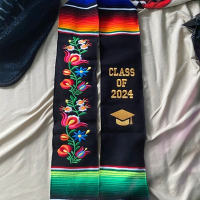 Floral Embroidered Sarape Mexican Graduation Stole.graduation Stash ...