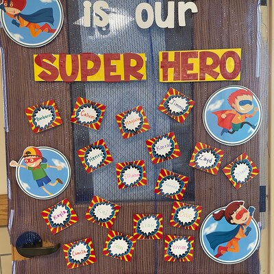 SUPERHERO Teacher Appreciation Day School Door Decor Classroom Decor ...