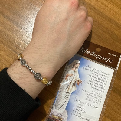 Custom Catholic Bracelet / Saint Bracelet / Adjustable Chain Bracelet ...