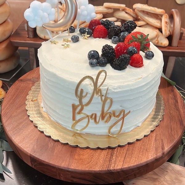 Oh Baby- Acrylic Cake Name Tags, Cake Charms, for Baby Shower, Gender ...