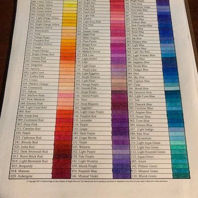 Kalour 300 Colored Pencil Swatch Chart - Etsy