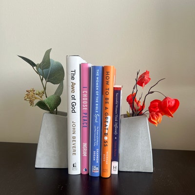 Concrete Bookends, Vase, Book Storage, Multi-purpose Container - Etsy