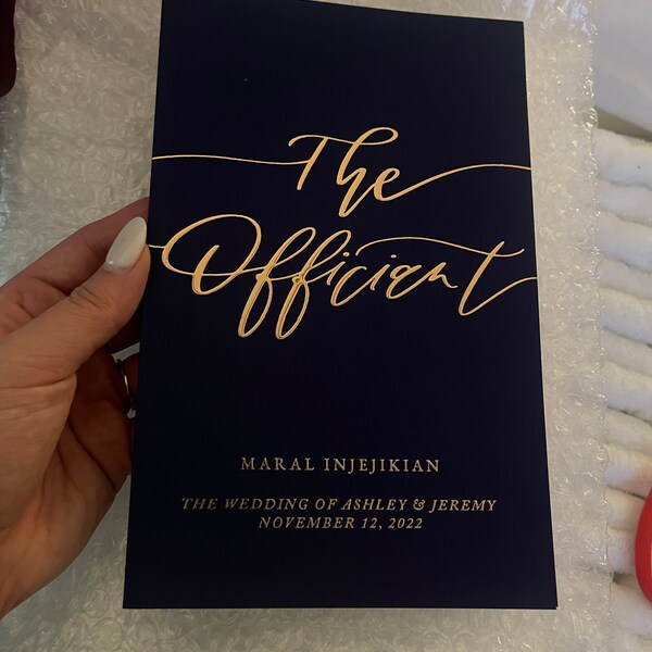 Wedding Officiant Book, Officiant Gift, Officiant Journal, Officiant's ...