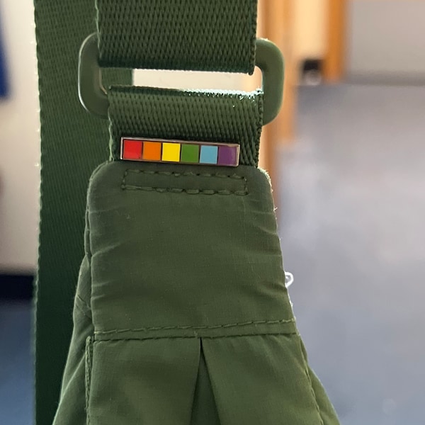 Progress Rainbow Baton Pin — Minimalist Pride Flag Accessory Gay ...