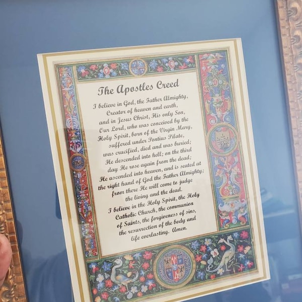 Apostles Creed Prayer Art Print: Medieval Catholic Christian (digital ...