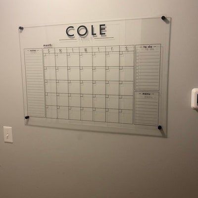 Custom Acrylic Calendar W/ Notes Box, Priorities Box, and Reminders Box ...