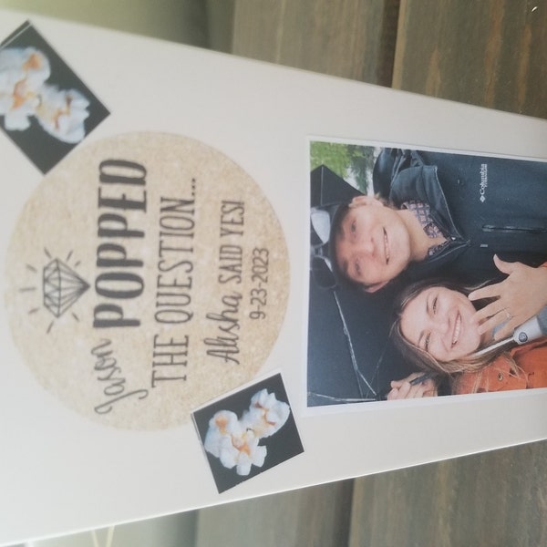 Engagement Stickers, He Popped the Question, Custom Wedding Stickers ...