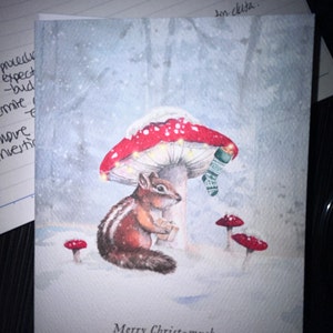 Chipmunks Roasting on an Open Fire, Christmas Card, Happy Holidays Card ...