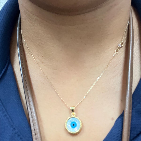 Dainty Evil Eye Charm Small Tiny Evil Eye Pendant Eye of Ra Minimalist ...