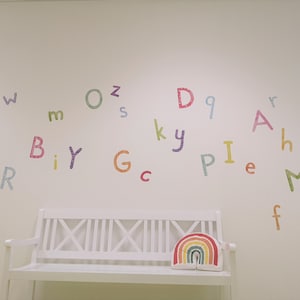 Watercolor Letters Wall Decals, Lowercase ABC Fabric Wall Stickers ...