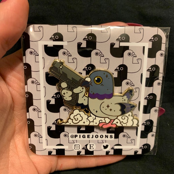 Glow in the Dark Ghostface Pigeon Pin Handmade Hard Enamel Pin Perfect ...