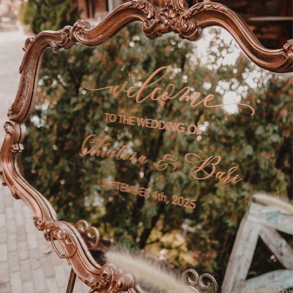Classic Wedding Welcome Sign Decal /personalized Welcome Sign/bridal ...