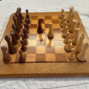 Modern Minimal Borderless Chess Board Made With Maple and Walnut Wood ...