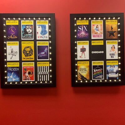 BROADWAY Playbill COLLAGE Wall Art With Marquee Lights 20 X 28 ...