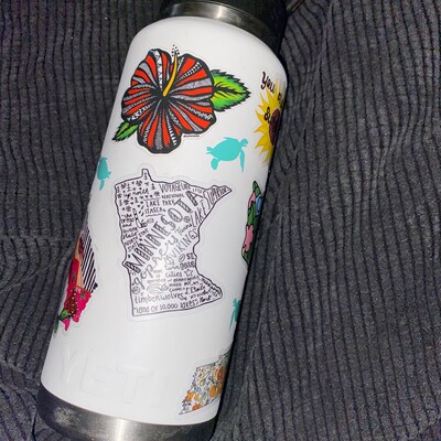 Wisconsin Typography Vinyl Sticker WATERPROOF Laptop, Water Bottle, Car ...