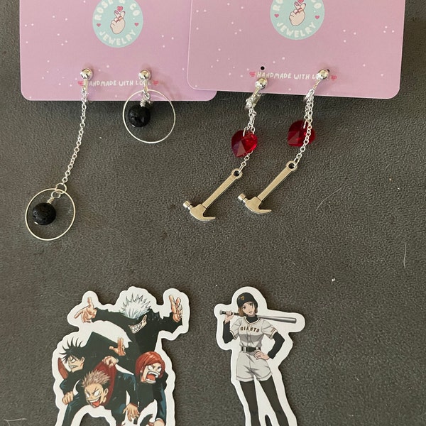 Cursed Speech Sorcerer Anime Inspired Earrings - Etsy