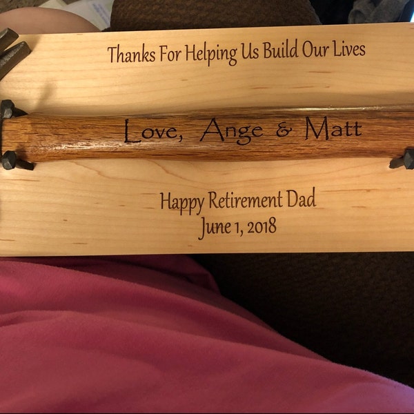 Retirement Gift ~ Hammer Plaque ~ Personalized Hammer Gift ~ Retirement ...
