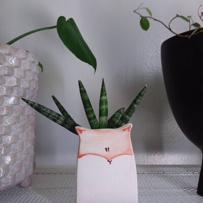 Small Fox Planter. Céramic Fox Vase. Perfect Planter for Cactus ...