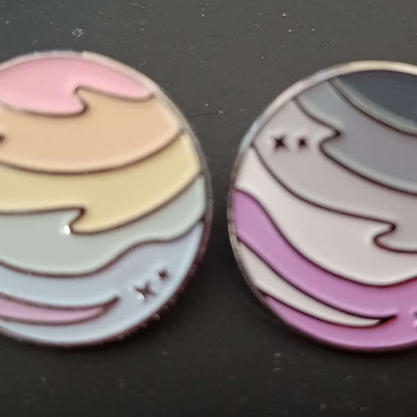 Asexual Pastel Planet Enamel Pin | Ace Pride Aroace Gift Subtle Pins ...